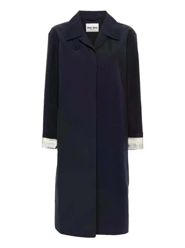 Miu Miu Cotton Single-breasted Coat - Blue