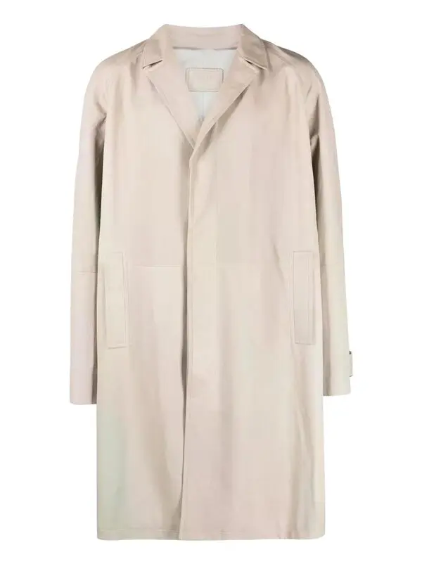 Prada Leather Trench Coat - Neutrals