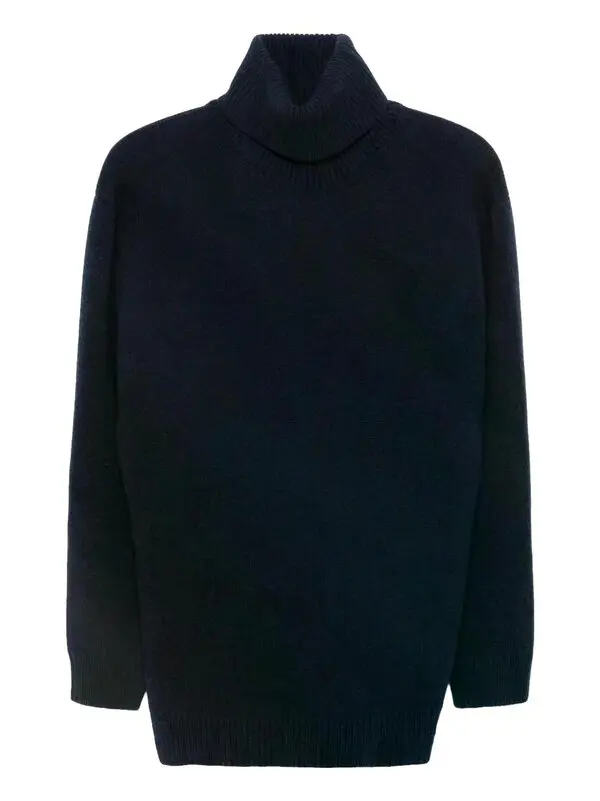 Miu Miu Intarsia-knit Logo Sweater - Blue