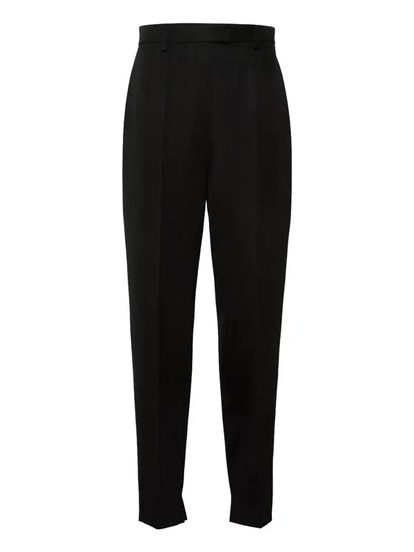 Prada Pressed-crease Tapered-leg Trousers - Black