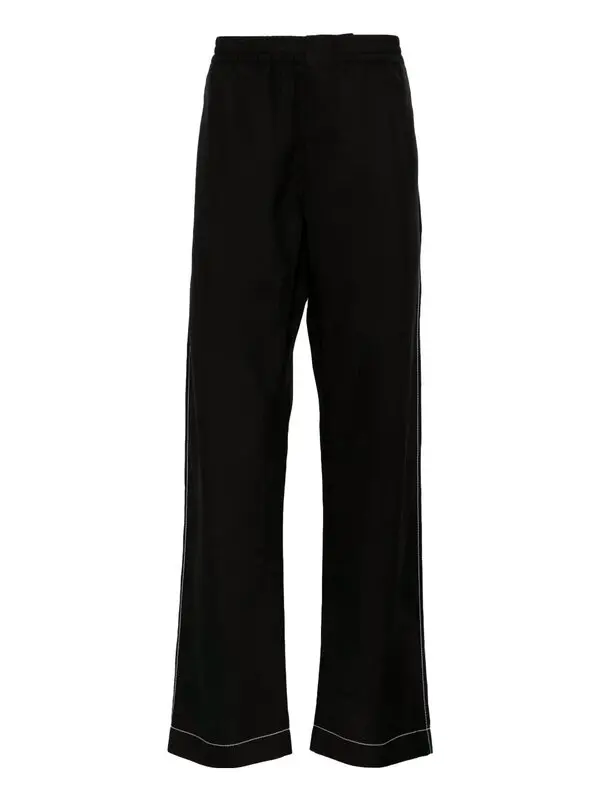 Prada Straight Silk Trousers - Black