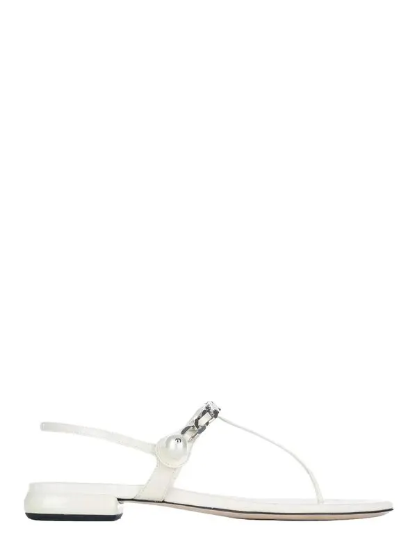 Miu Miu Chain-link Detail Sandals - White