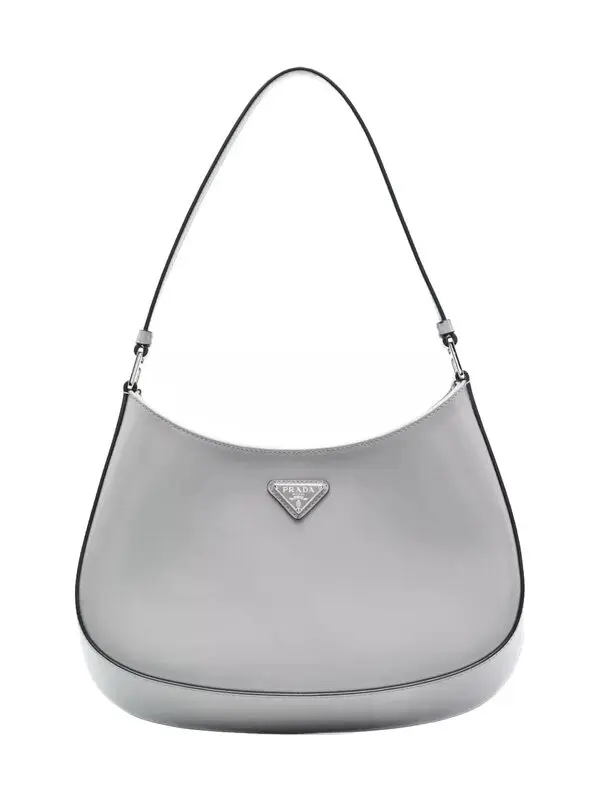 Prada Cleo Brushed Leather Shoulder Bag - Grey