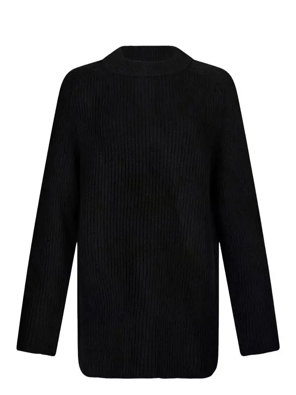 Liu Jo Mock-neck Ribbed Sweater - Black