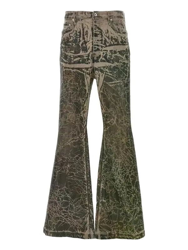 Rick Owens Printed Bootcut Jeans - Black