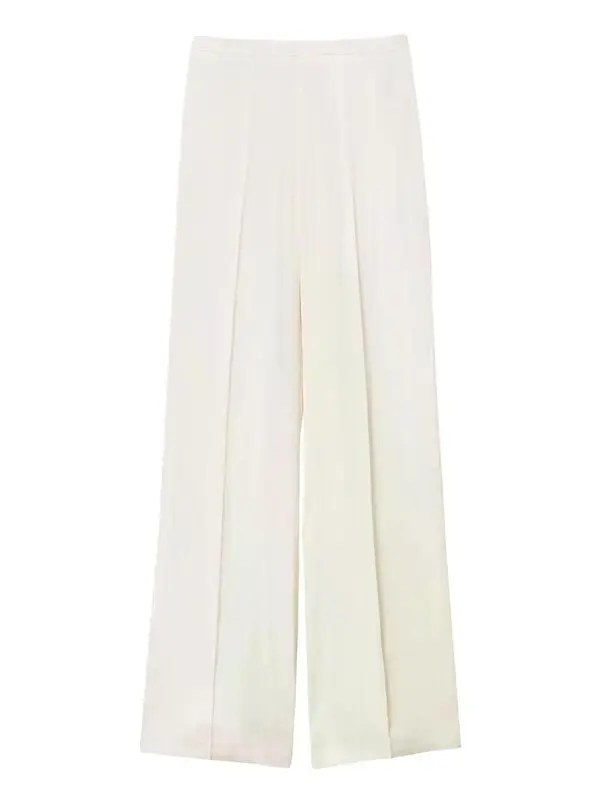 TWINSET Satin Palazzo Trousers - White