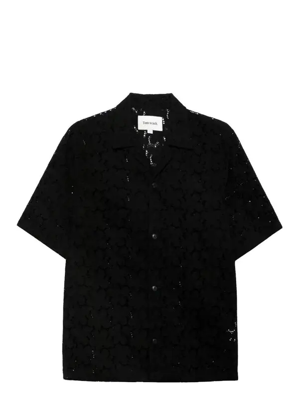 TONYWACK Perforated-design Shirt - Black