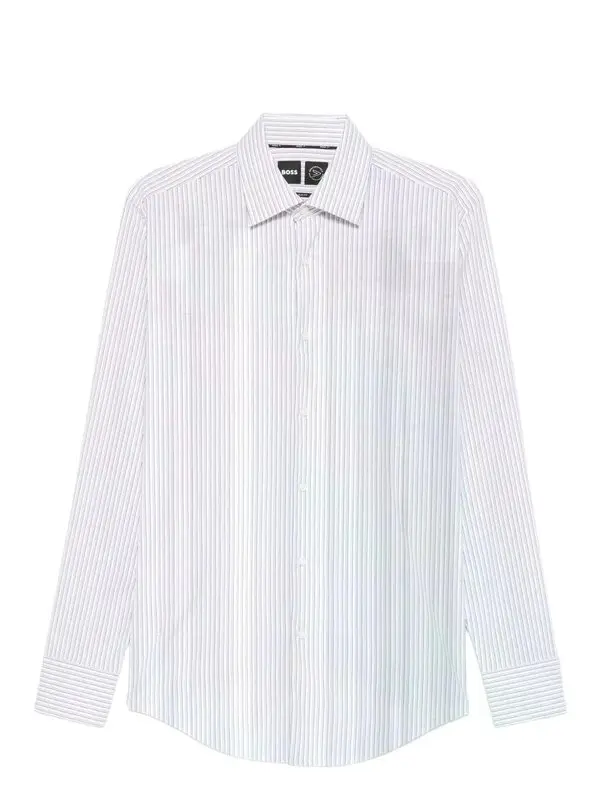 BOSS Striped Long-sleeve Shirt - White