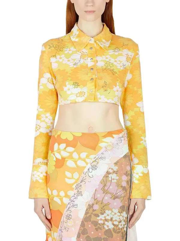 RAVE REVIEW Floral-print Shirt - Yellow