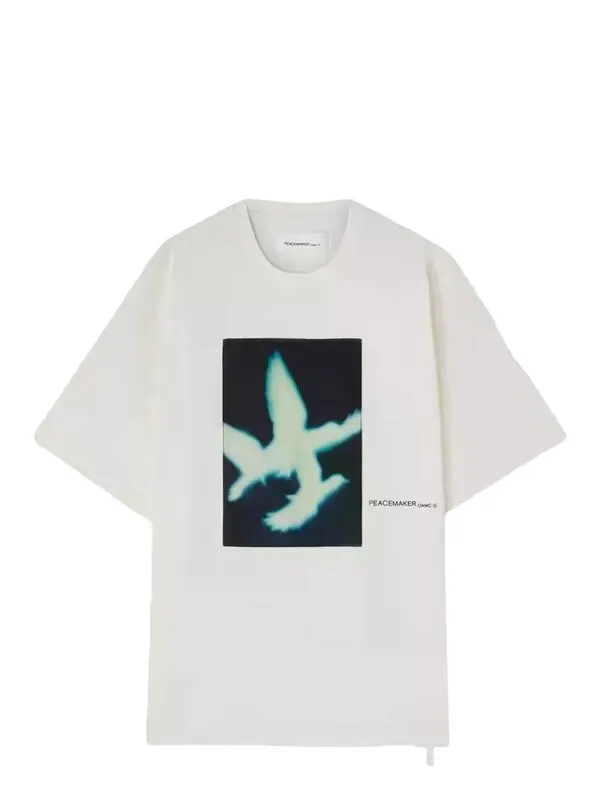 PEACEMAKER OAMC Bird-print Cotton T-shirt - White