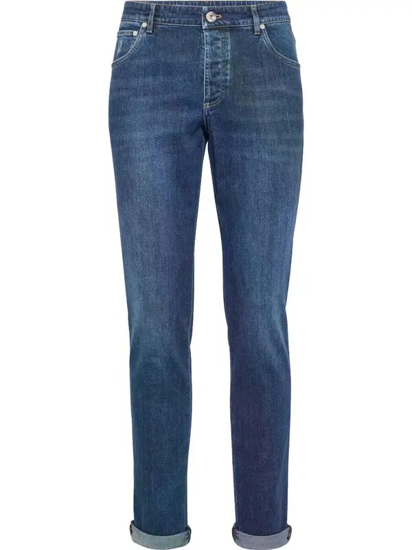 Brunello Cucinelli Stretch-cotton Denim Skinny Jeans - Blue