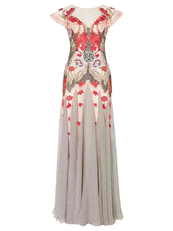 TEMPERLEY LONDON Remi Embroidered Maxi Dress - Blush
