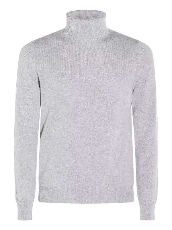 Malo Roll-neck Ribbed Sweater - Grey