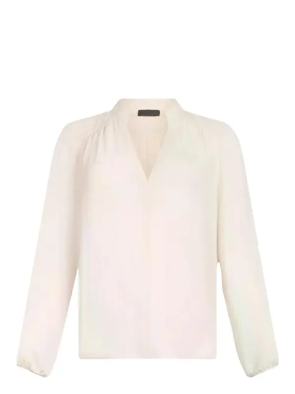 Liu Jo Mandarin-collar V-neck Blouse - Neutrals
