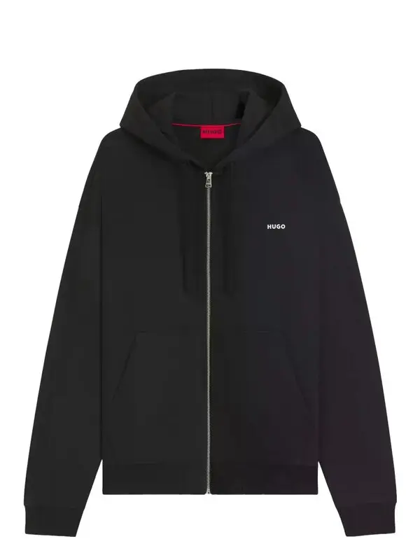 Hugo Hooded Zip-up Jacket - Black