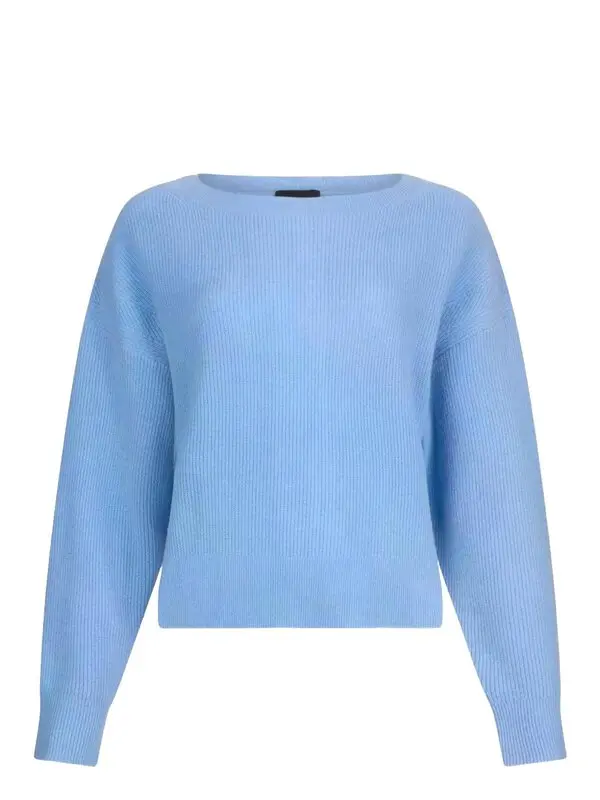 Liu Jo Ribbed Boat-neck Sweater - Blue