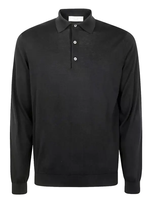FILIPPO DE LAURENTIIS Long-sleeve Polo Shirt - Black