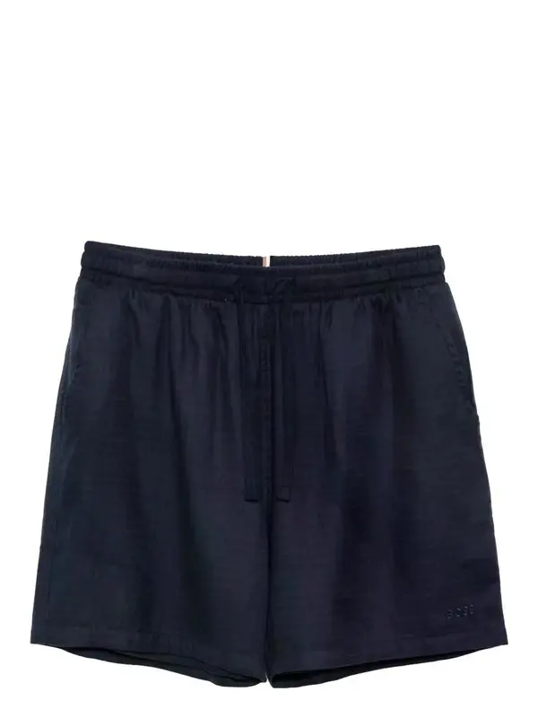 BOSS Logo-embroidered Shorts - Blue