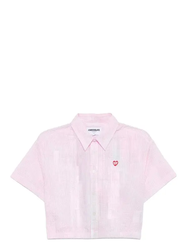 CHOCOOLATE Cropped Shirt Jacket - Pink