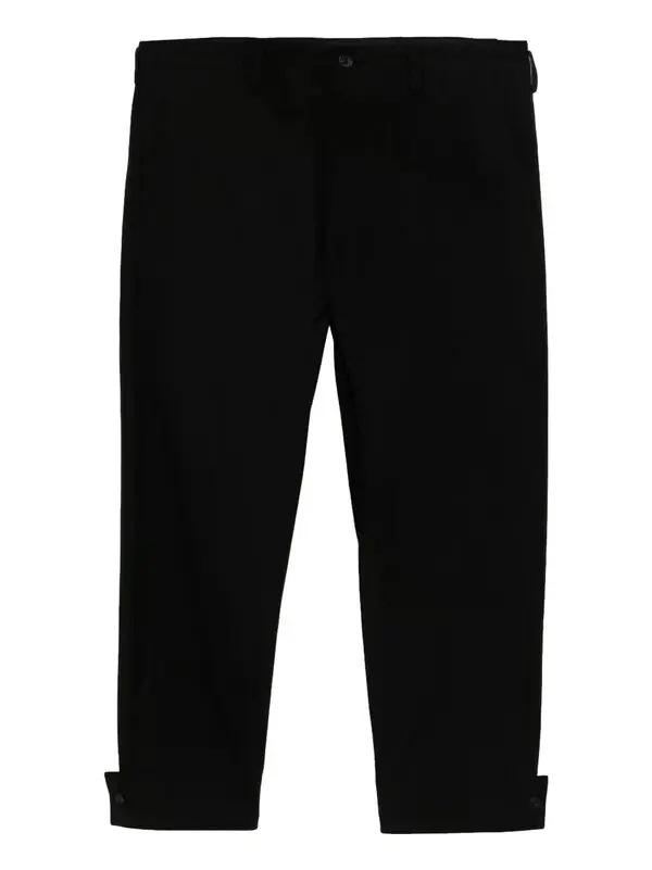 Yohji Yamamoto Canvas Belted-hem Trousers - Black