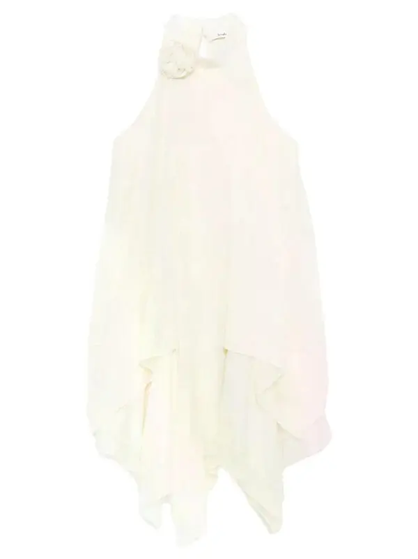 B+AB Butterfly Embroidered Handkerchief Dress - Yellow