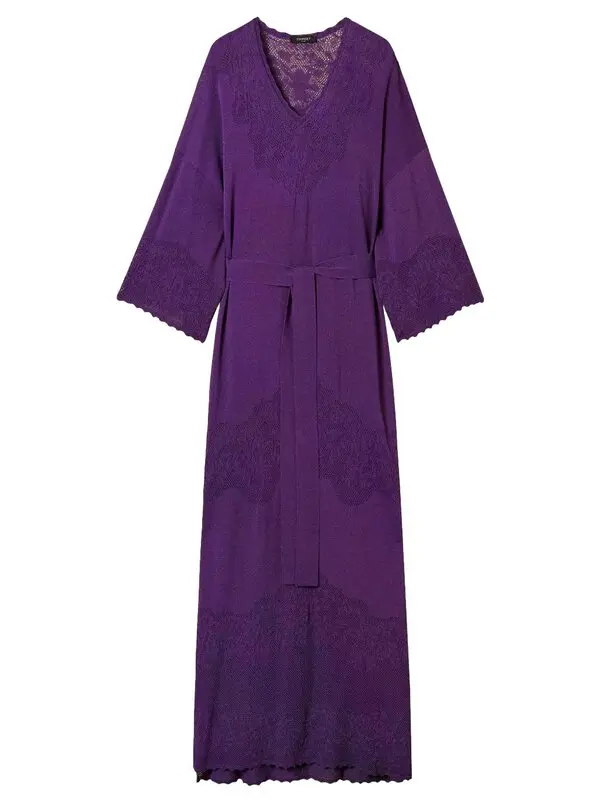 TWINSET Belted Maxi Dress - Purple