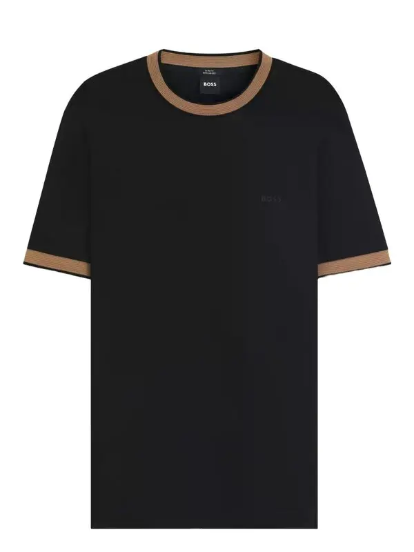 BOSS Contrast-trimmed T-shirt - Black