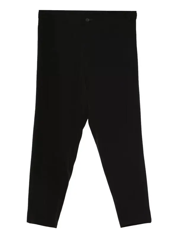 Yohji Yamamoto Crepe-de-chine Tapered Trousers - Black