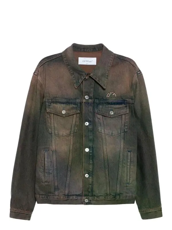 Off-White Overdyed Denim Jacket - Brown