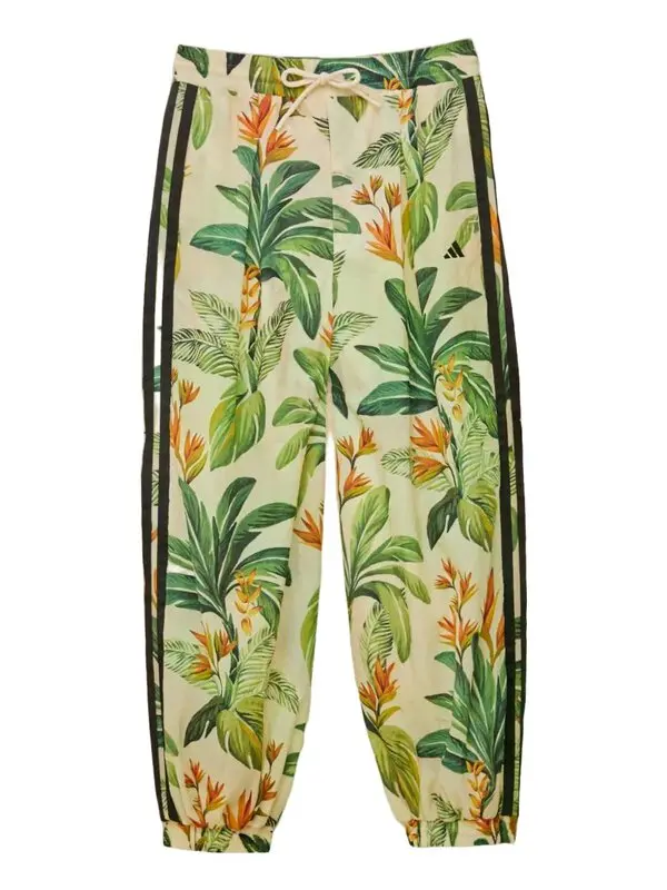 Farm Rio X Adidas Tropical Breeze-print Trousers - Neutrals