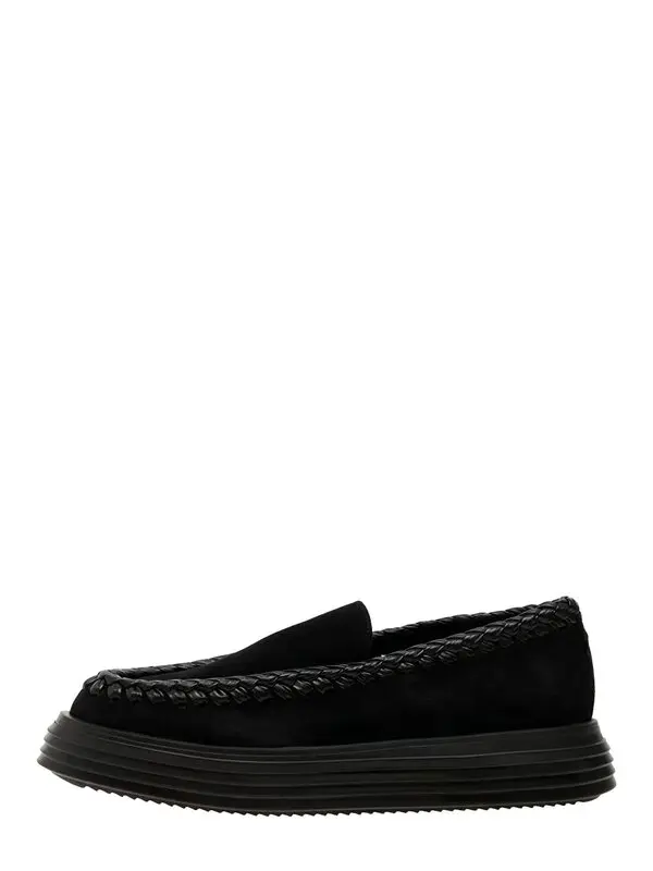 THE ANTIPODE Braided-trim Platform Loafers - Black