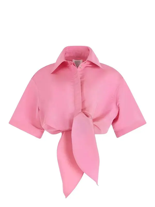 Rosie Assoulin Tie-front Button-down Top - Pink