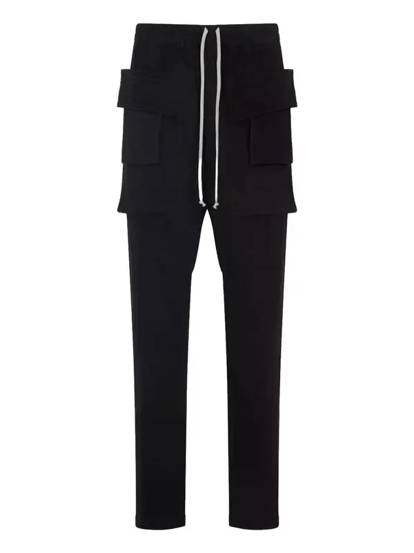 Rick Owens Drawstring Waist Cargo Track Pants - Black