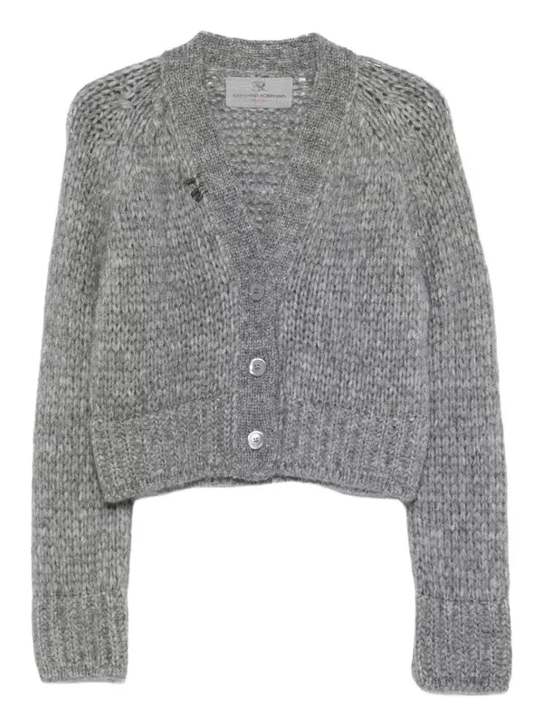 Ermanno Scervino Button-embellished Knit Cardigan - Grey