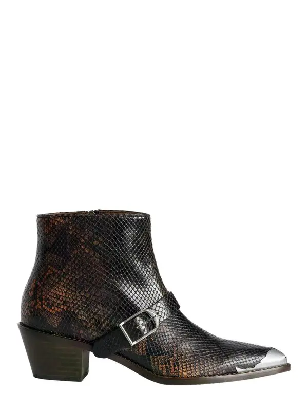 Zadig&Voltaire Snakeskin-effect Buckle Boots - Black