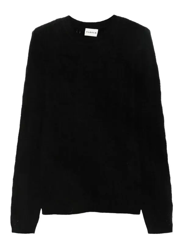 P.a.r.o.s.h Textured Round-neck Jumper - Black