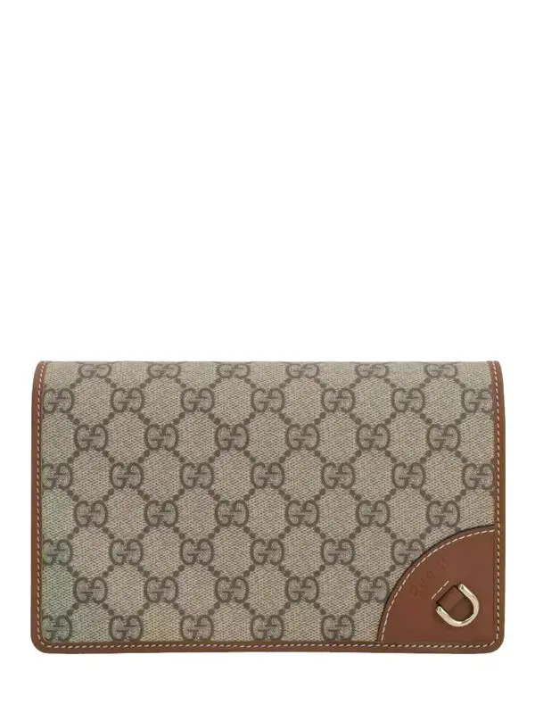 Gucci Gg Monogram Shoulder Bag - Brown