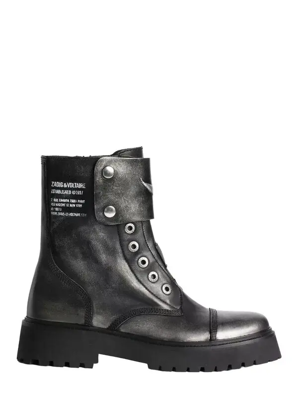 Zadig&Voltaire Leather Combat Boots - Black