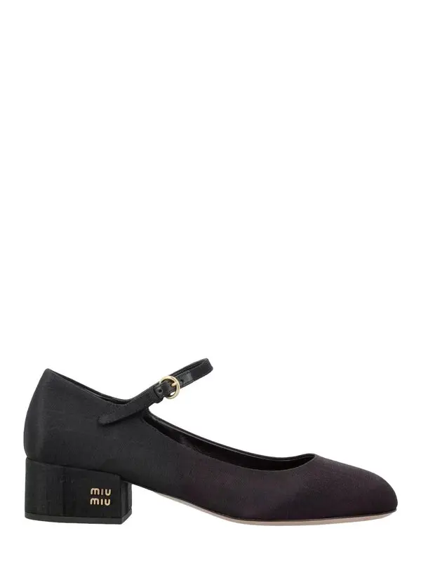 Miu Miu 35mm Moiré Mary Janes - Black
