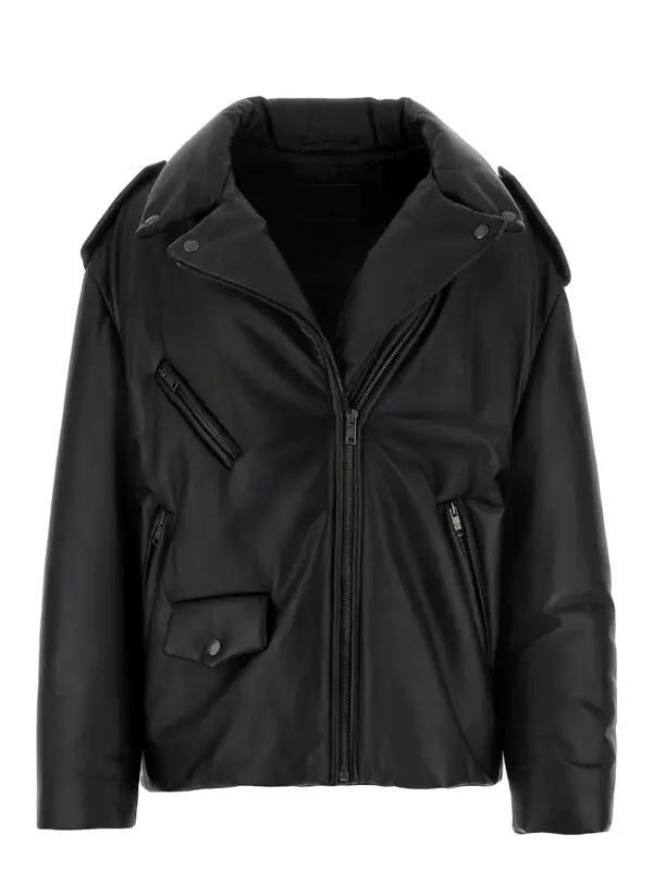Prada Padded Leather Jacket - Black
