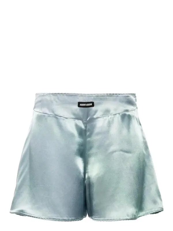 Miu Miu Satin Pyjama Shorts - Blue