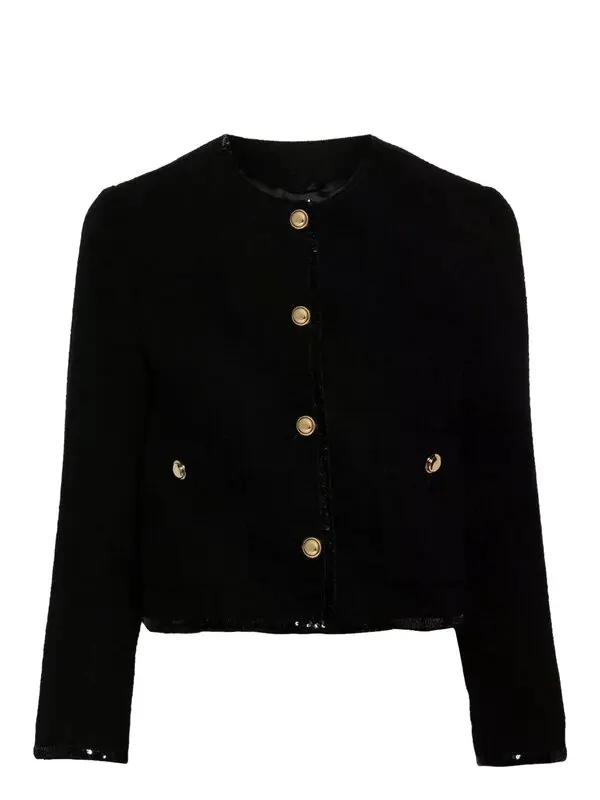 Miu Miu Sequin-embellished Tweed Jacket - Black
