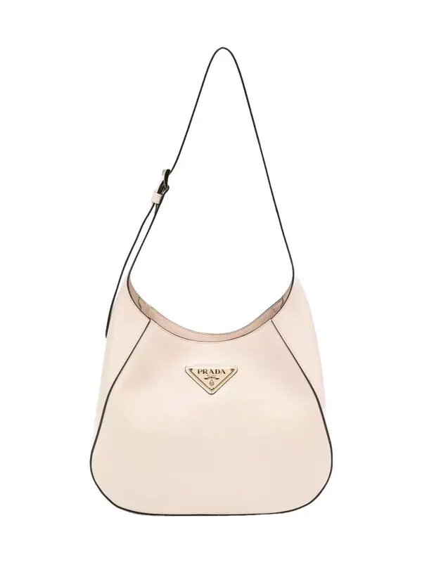 Prada Triangle Logo Shoulder Bag - Neutrals