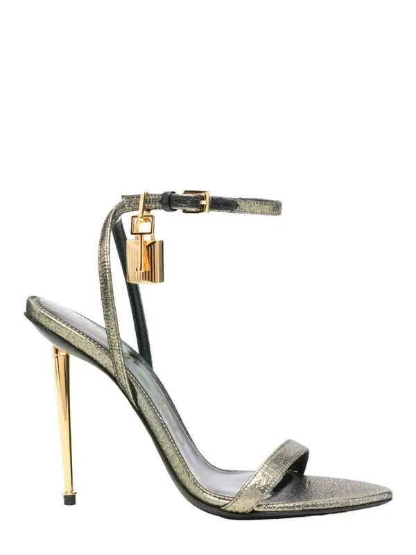 TOM FORD 115mm Padlock Stiletto Heeled Sandals - Gold