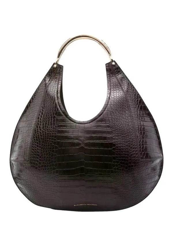 Elisabetta Franchi Hobo Bag With Jewel Handle - Brown