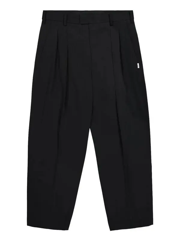 WTAPS Pleated Straight-leg Trousers - Black