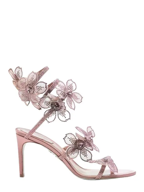 Rene Caovilla 80mm Flower Sandals - Pink