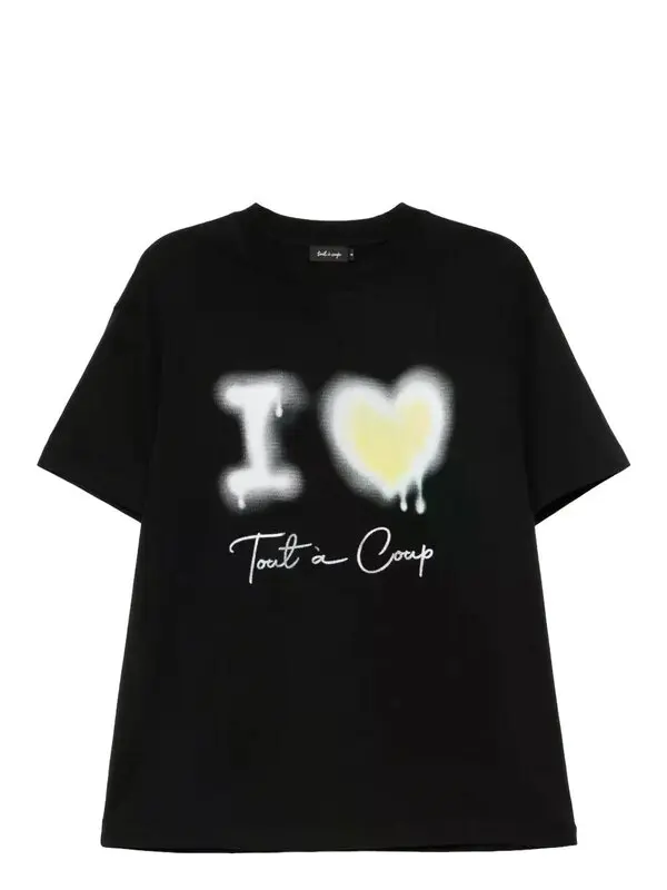 TOUT A COUP Graphic-print T-shirt - Black