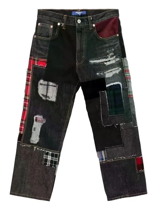 Junya Watanabe Patchwork Cropped Jeans - Black