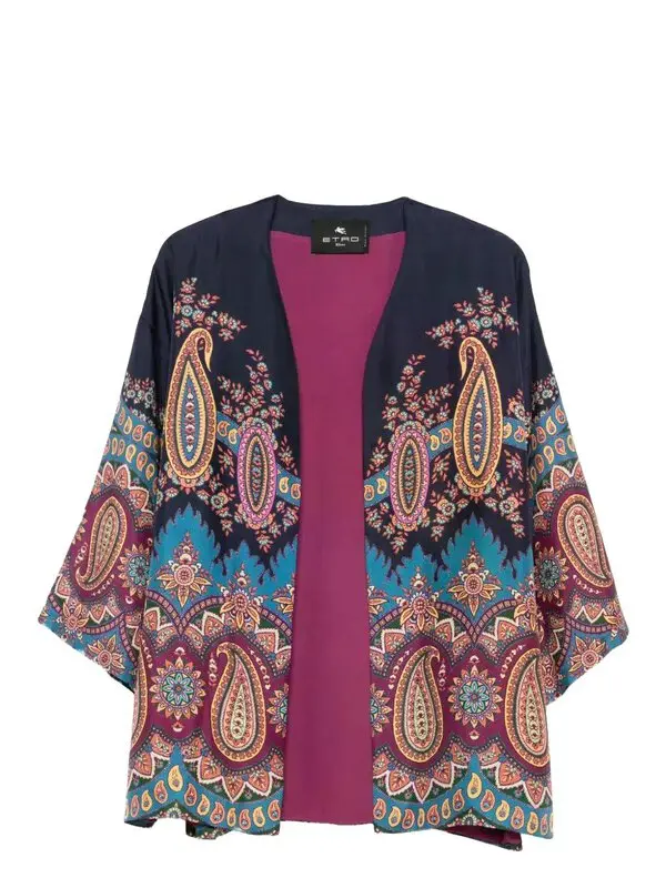Etro Paisley-print Jacket - Blue